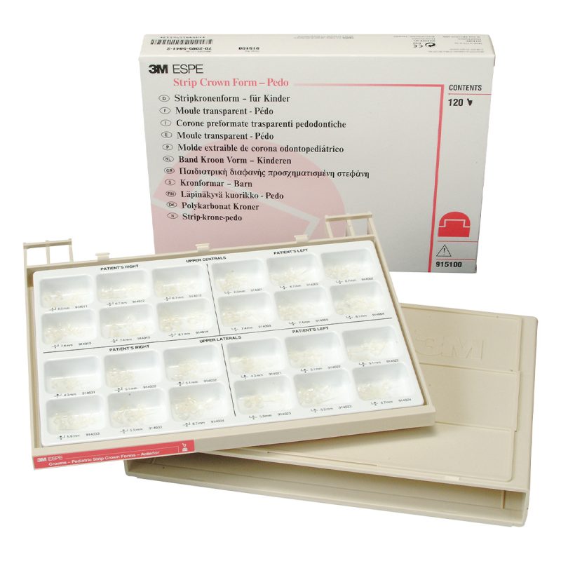 3M Solventum Transparent Strip Crown Pedodontic Anterior Crown Kit (120 ...