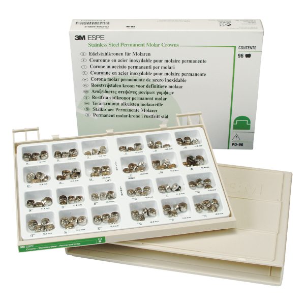 3M Solventum Stainless Steel Permanent Molar Crown Kit (96) - Medi-Dent