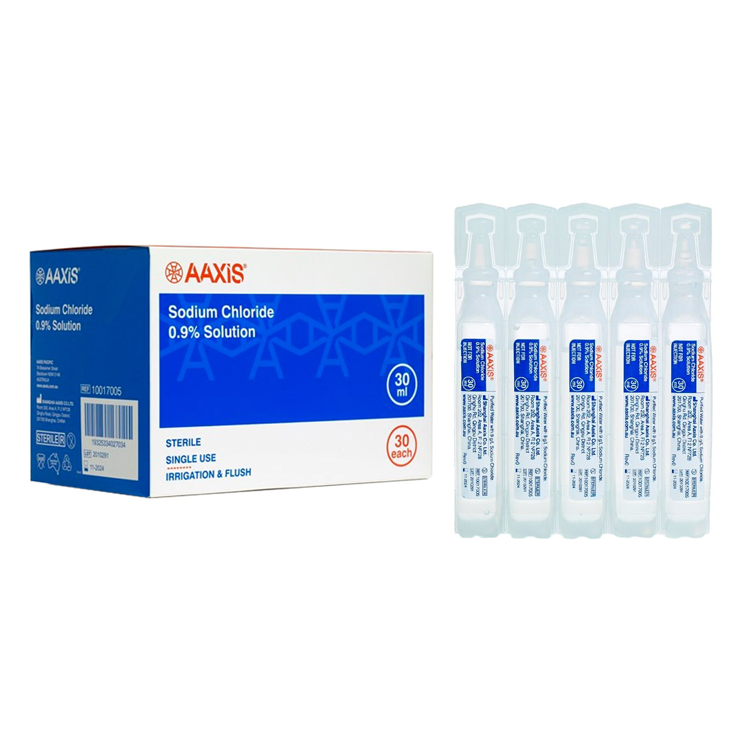 Aaxis Sodium Chloride 0.9% for Irrigation 30ml Steritube (30) - Medi-Dent